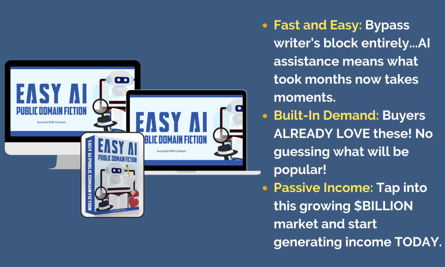 Easy AI Public Domain Fiction for WarriorPlus - Succeed With Content Blog